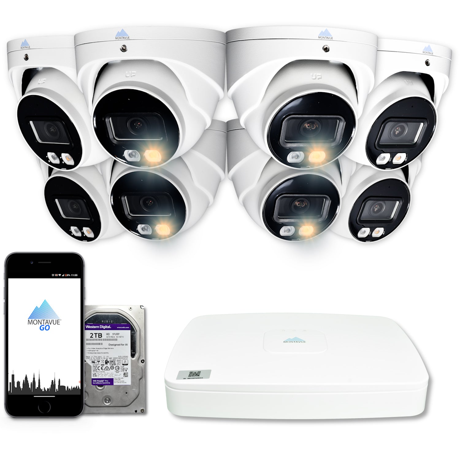 MTT4095 Package | 4MP 2K SMD+ Turret Cameras and 8 Channel NVR with 2T